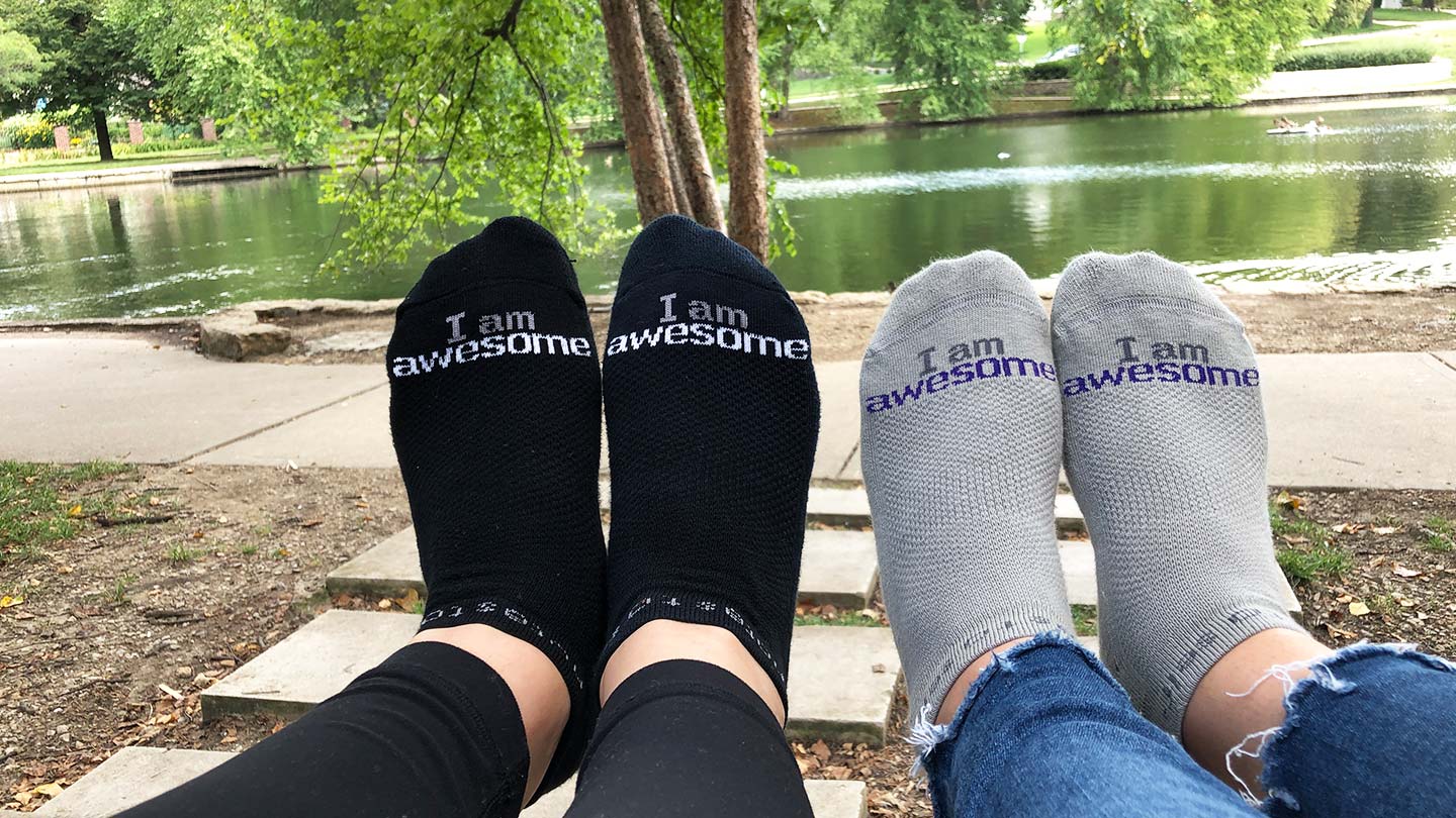 Positive message socks for men and women | notes to self® socks