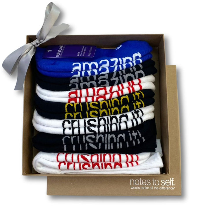 Sock gift set with positive message | notes to self® socks gifts