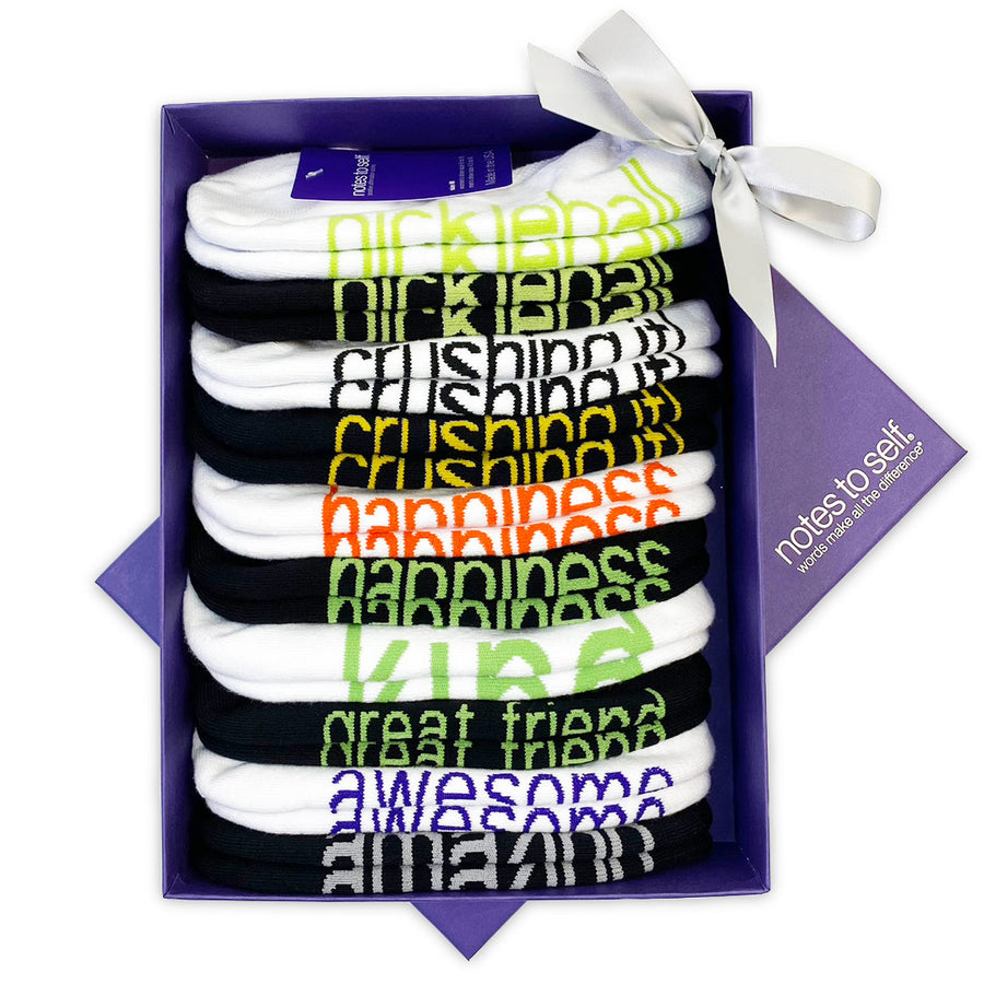 Sock gift set with positive message | notes to self® socks gifts