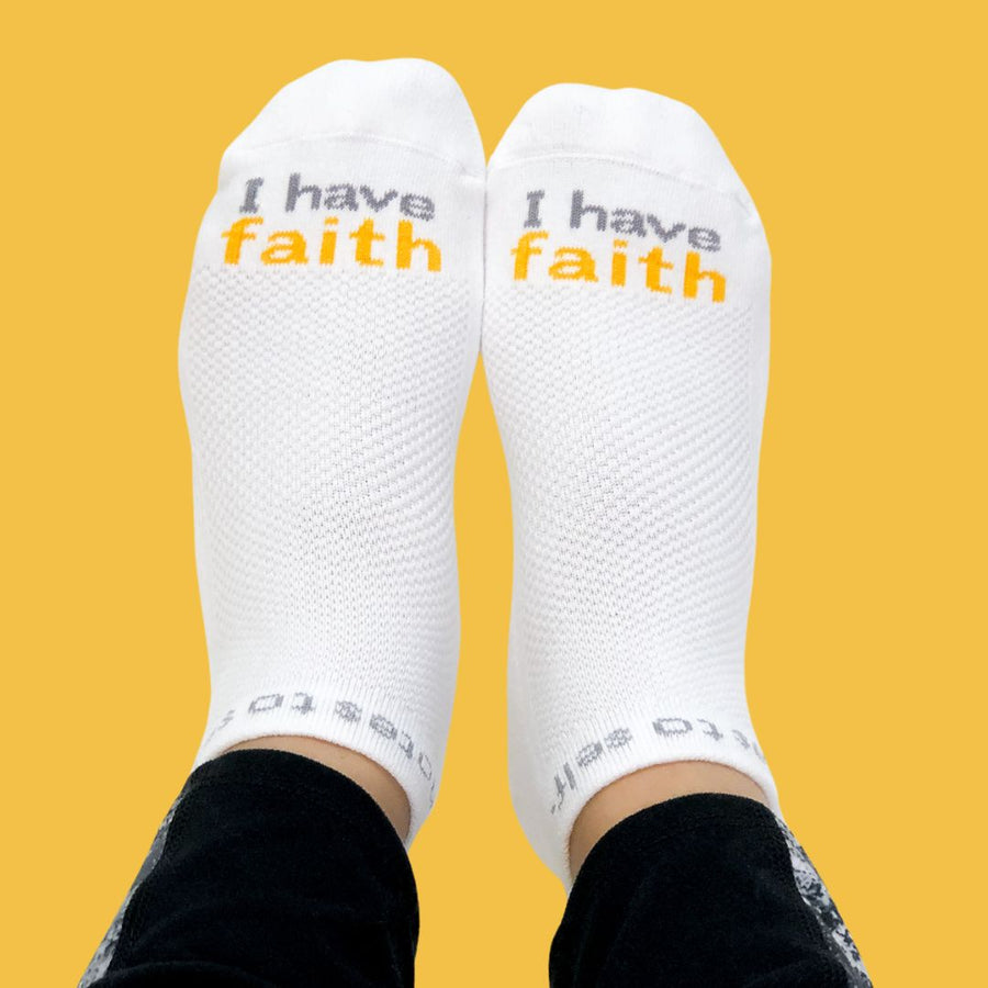 I have faith™ | Low Cut White Socks | White Cotton Socks – notes to ...