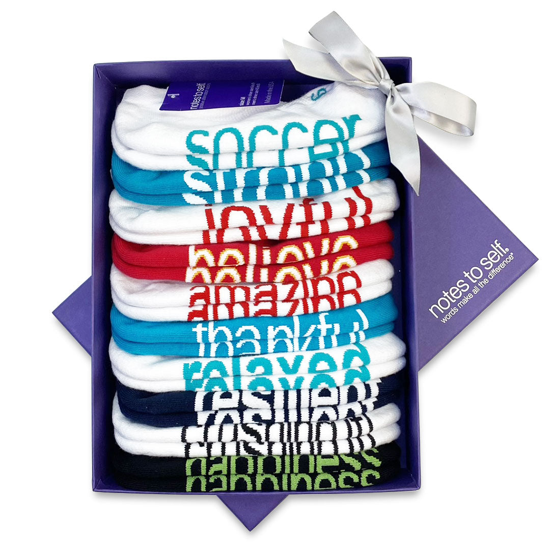 Hanukkah gift socks with positive messages | notes to self® socks