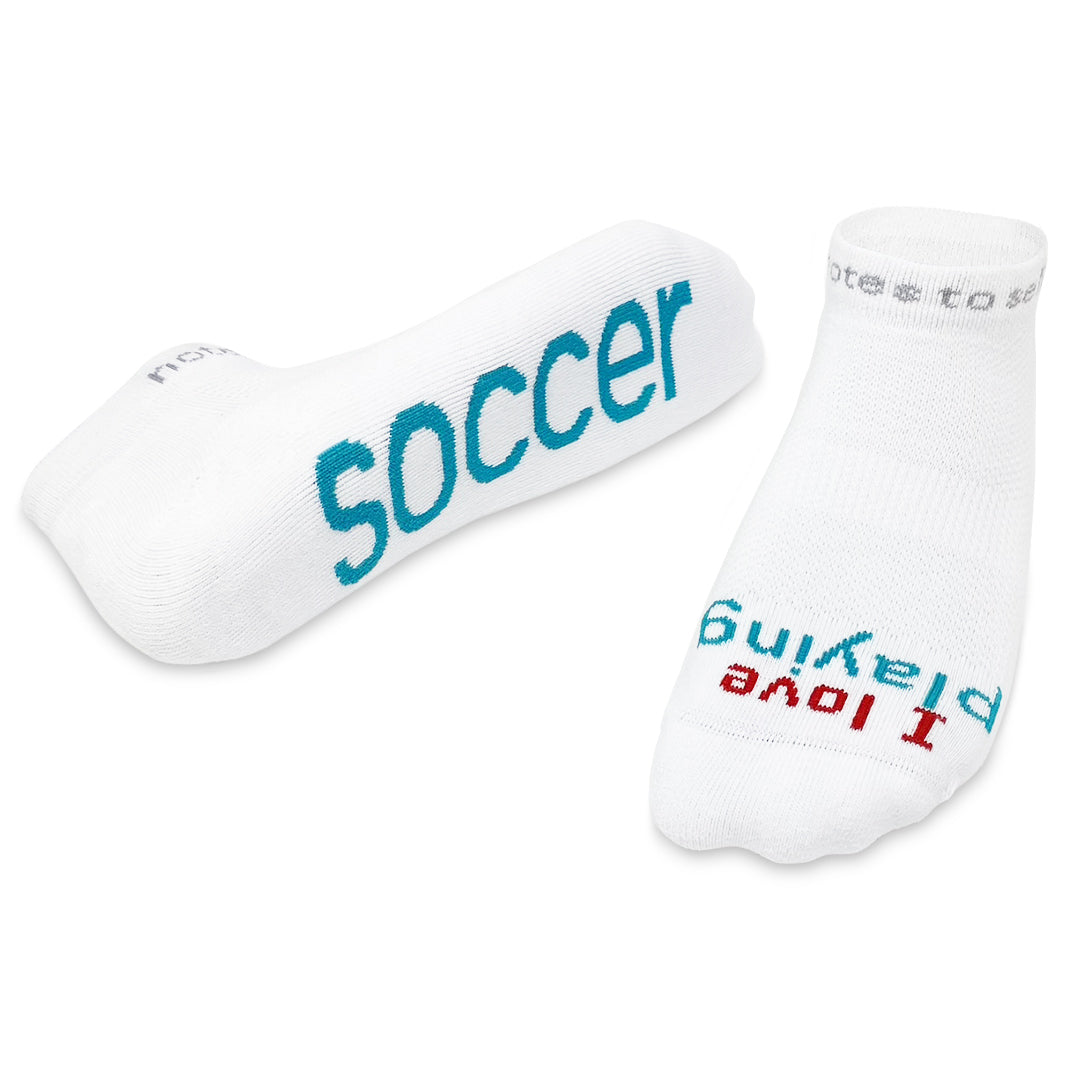 I love playing soccer socks | white low-cut | notes to self® – notes to ...