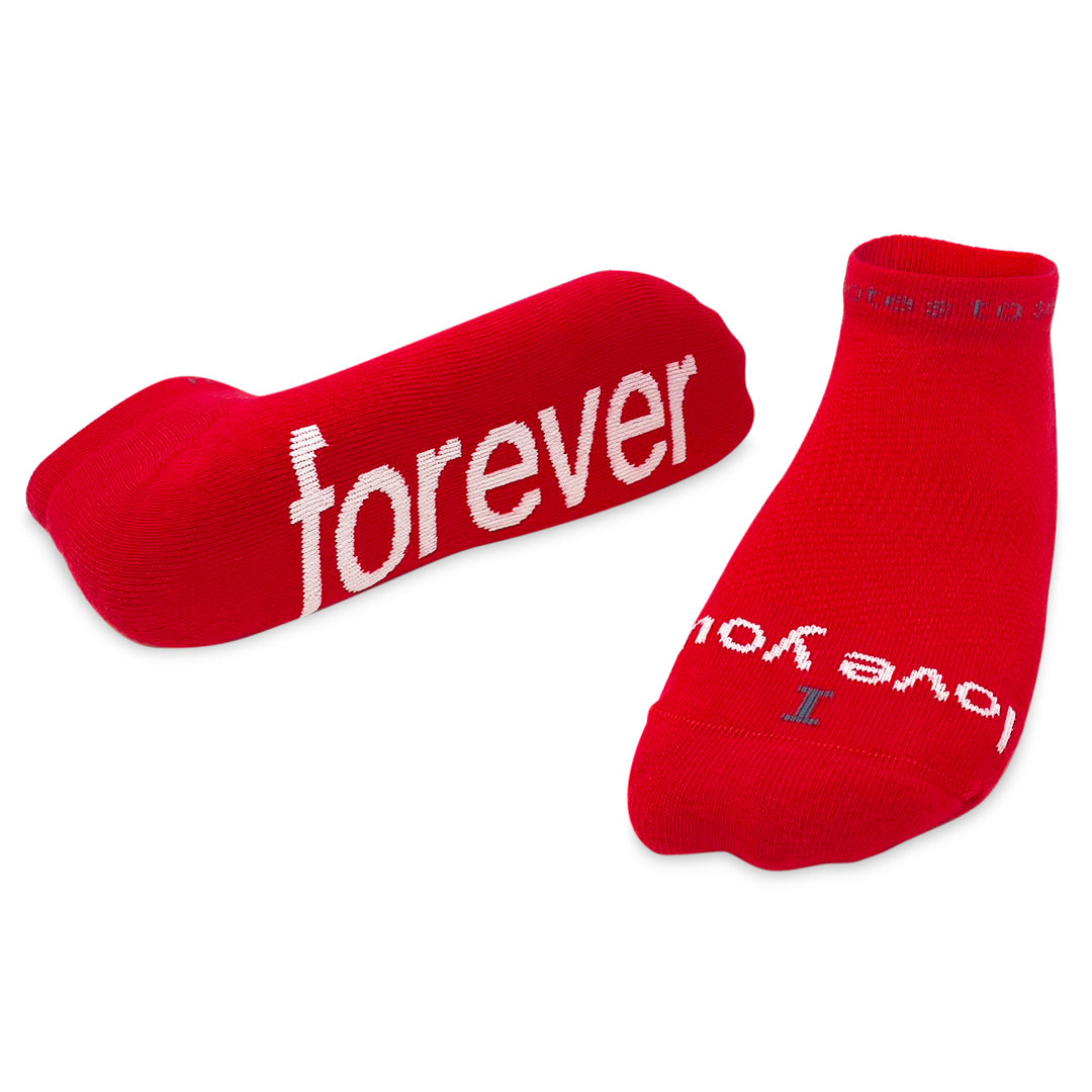 I love you forever socks | red low-cut | notes to self® – notes to self ...