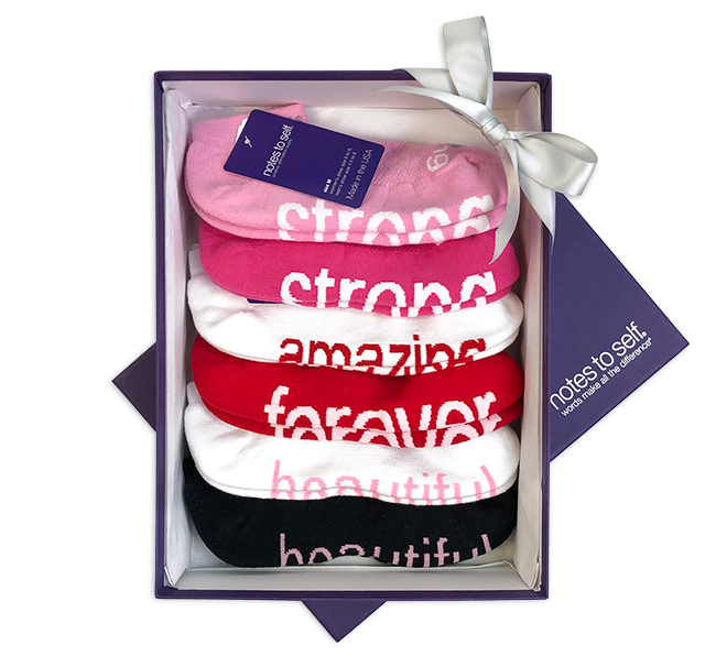 Sock gift set with positive message | notes to self® socks gifts
