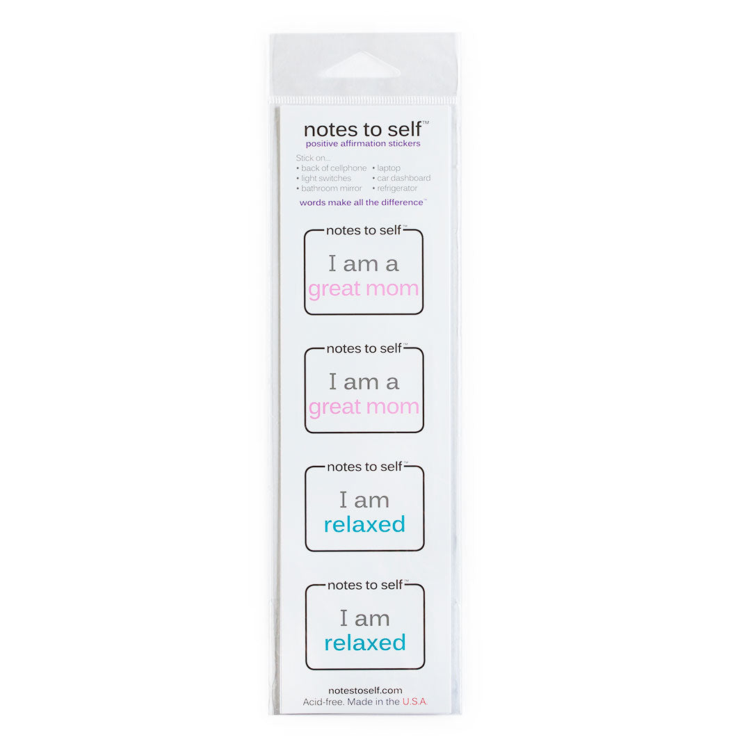 'I am a great mom' + 'I am relaxed' sticker packs | notes to self ...