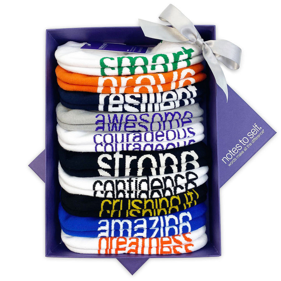 Sock gift set with positive message | notes to self® socks gifts
