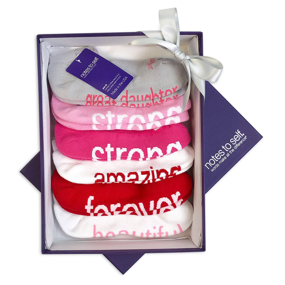 Sent with Love for a Great Daughter 6-pair sock gift set in in a purpl ...