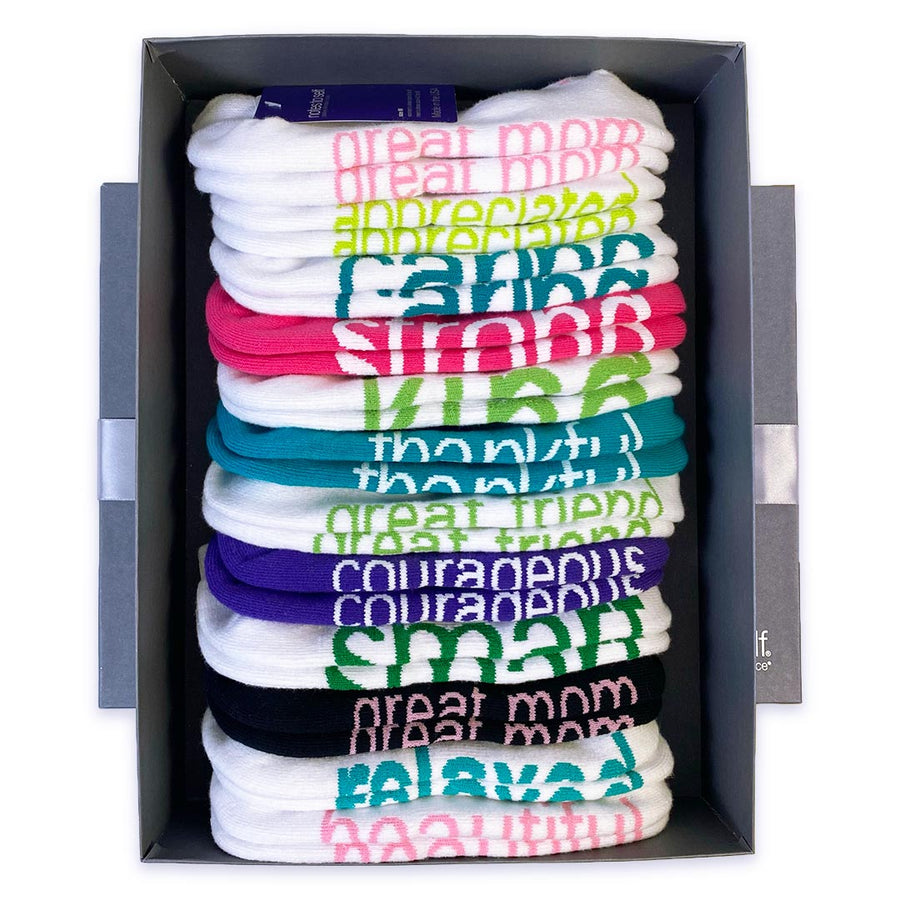 Positive message socks for men and women | notes to self® socks