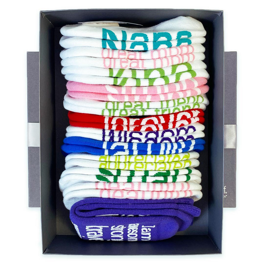Positive message socks for men and women | notes to self® socks