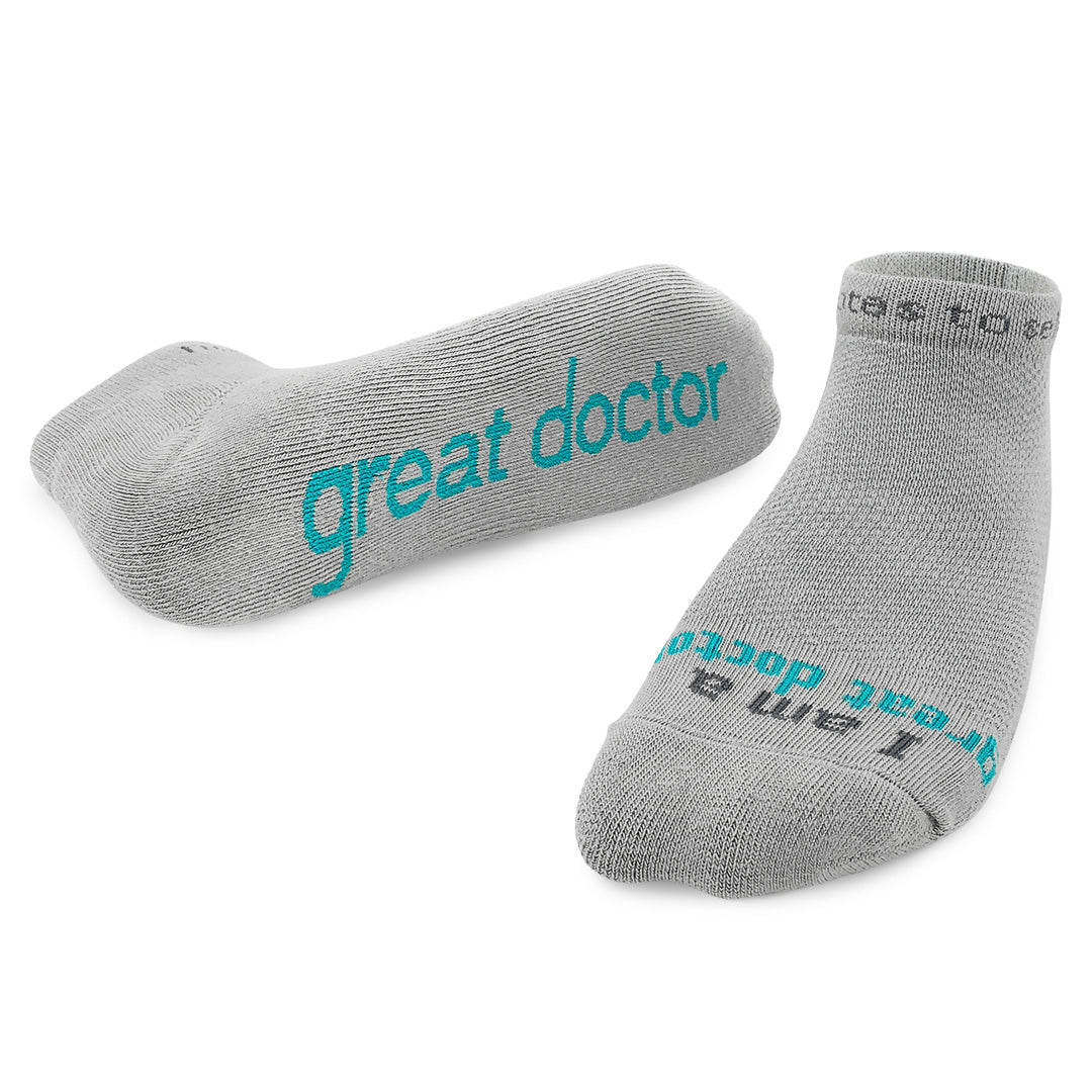 I am a great doctor™ socks | grey low-cut | notes to self® – notes to ...