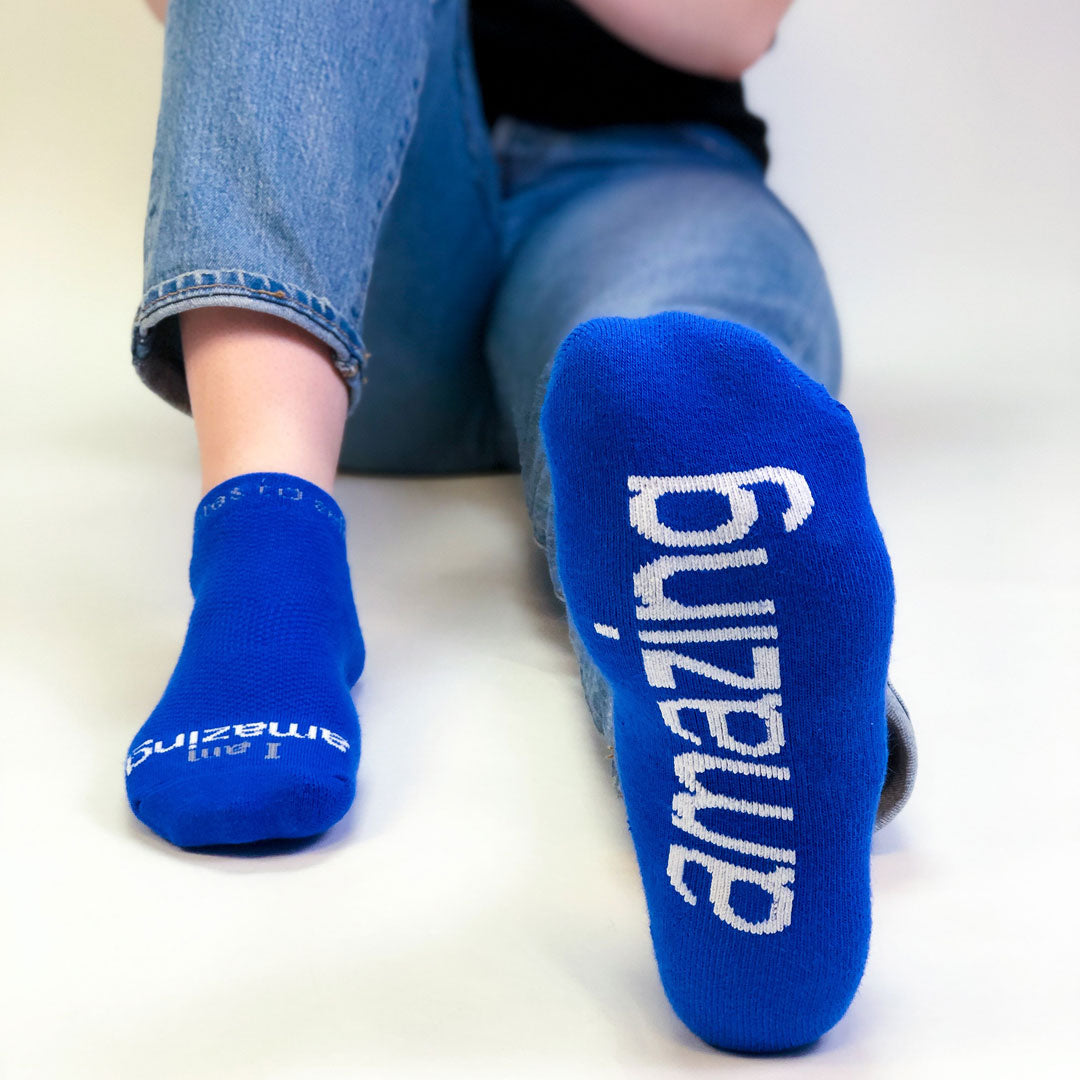 'I am amazing' socks | blue low-cut socks | notes to self® – notes to ...