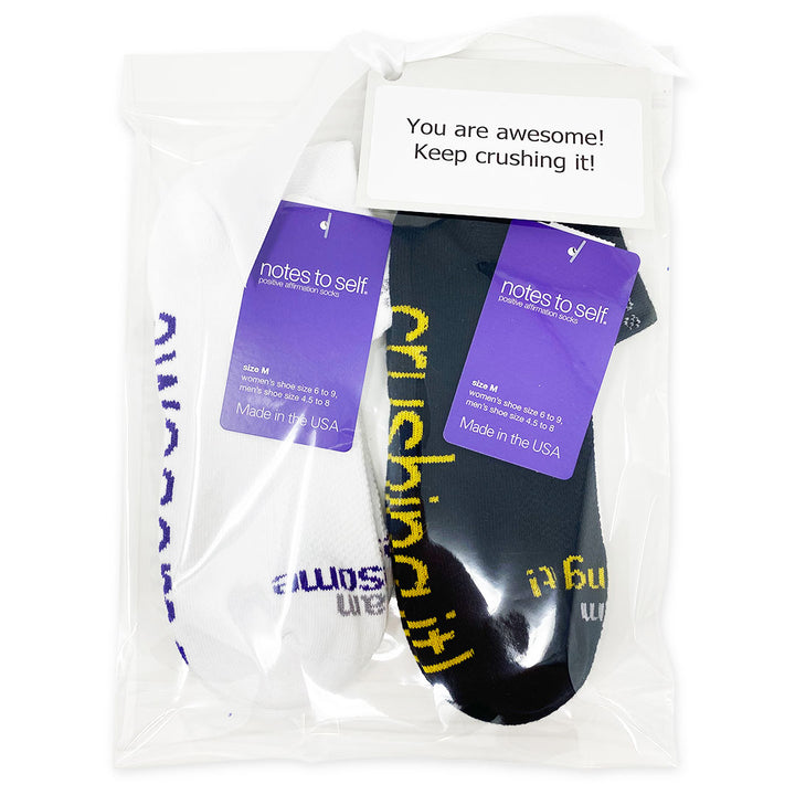 Sock gift set with positive message | notes to self® socks gifts