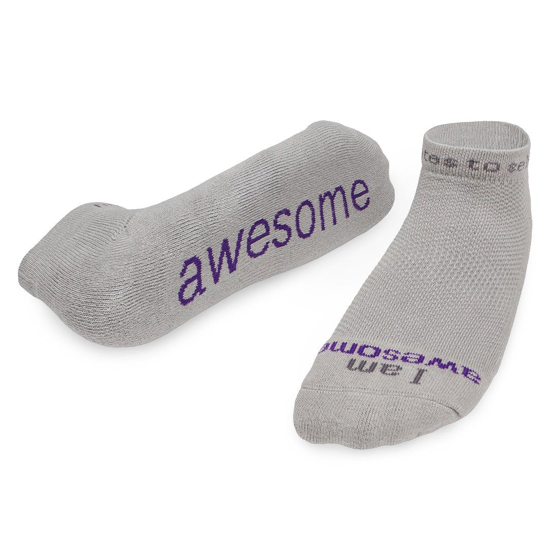 I am awesome socks | grey low-cut | notes to self® – notes to self® socks