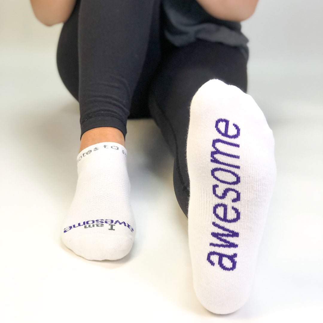 I am awesome socks | white low-cut socks | notes to self® – notes to ...