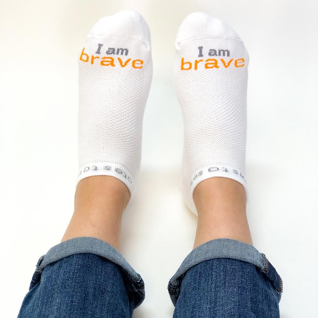 I am brave socks | white low-cut socks | notes to self® – notes to self ...