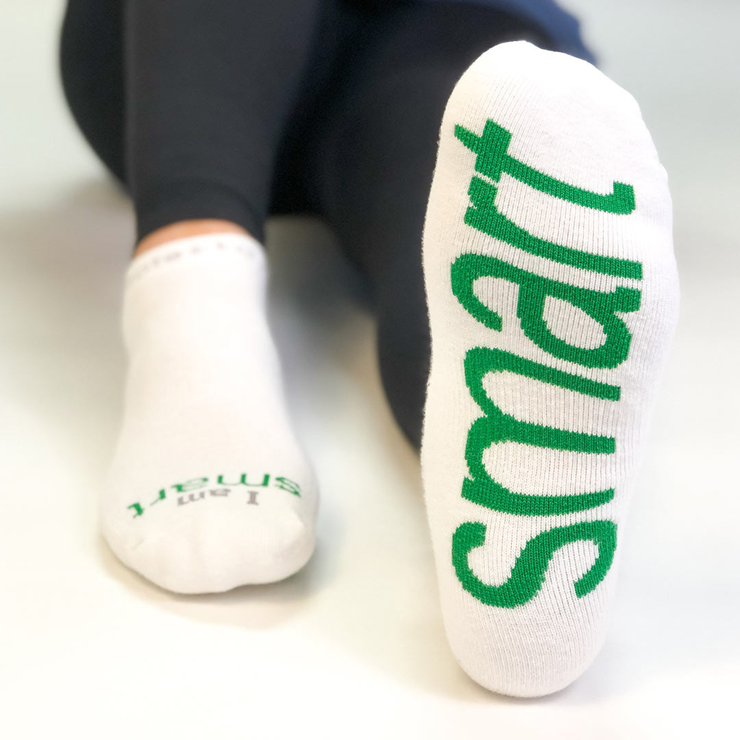 I am smart socks | white low-cut | notes to self® – notes to self® socks