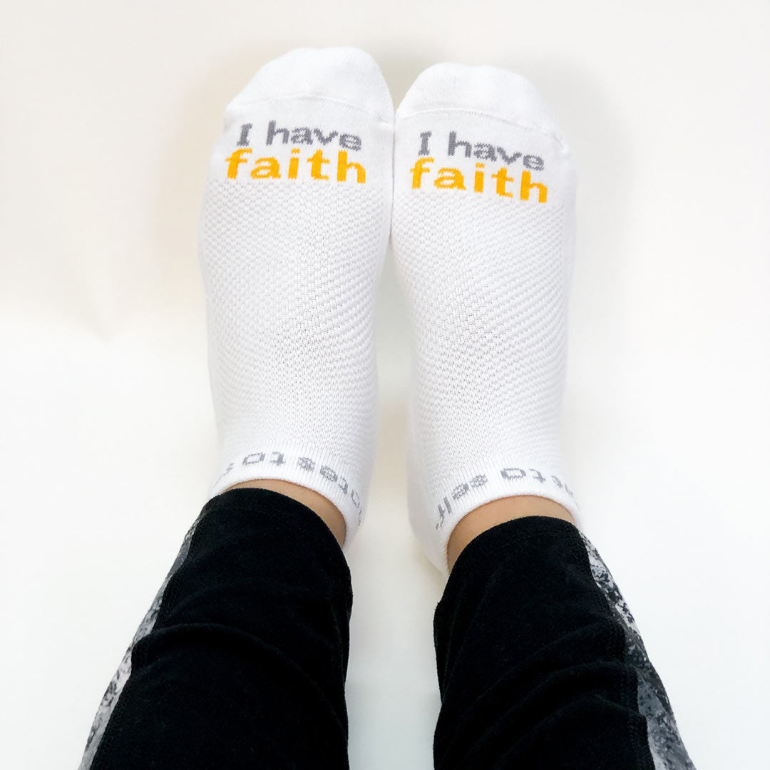 I have faith™ | Low Cut White Socks | White Cotton Socks – notes to ...