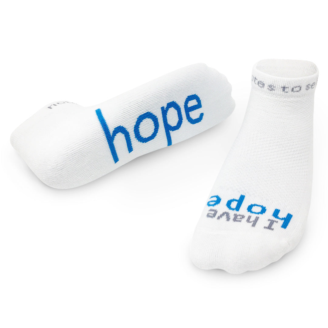 I have hope socks | white & blue low-cut | notes to self® – notes to ...