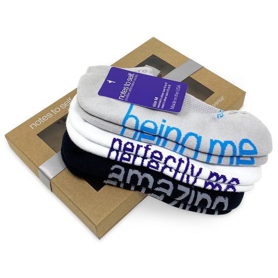 Sock gift set with positive message | notes to self® socks gifts